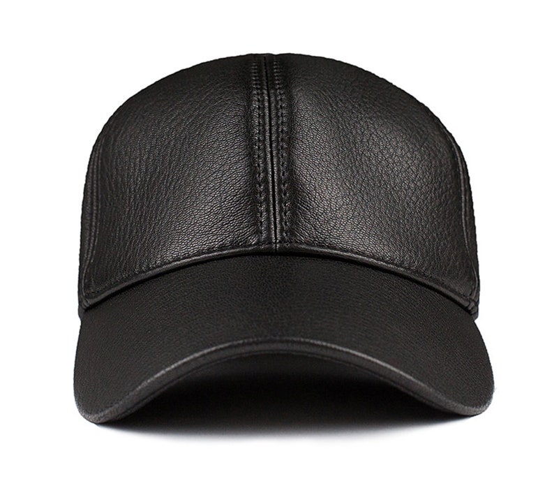 Solid Color Leather Baseball Cap - Etsy