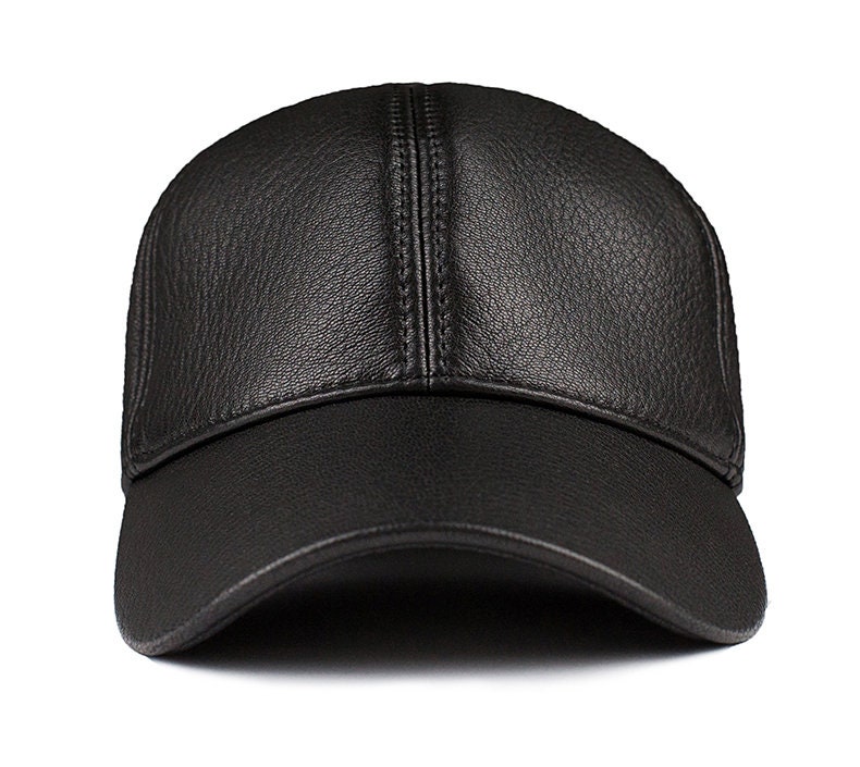 Solid Color Leather Baseball Cap - Etsy