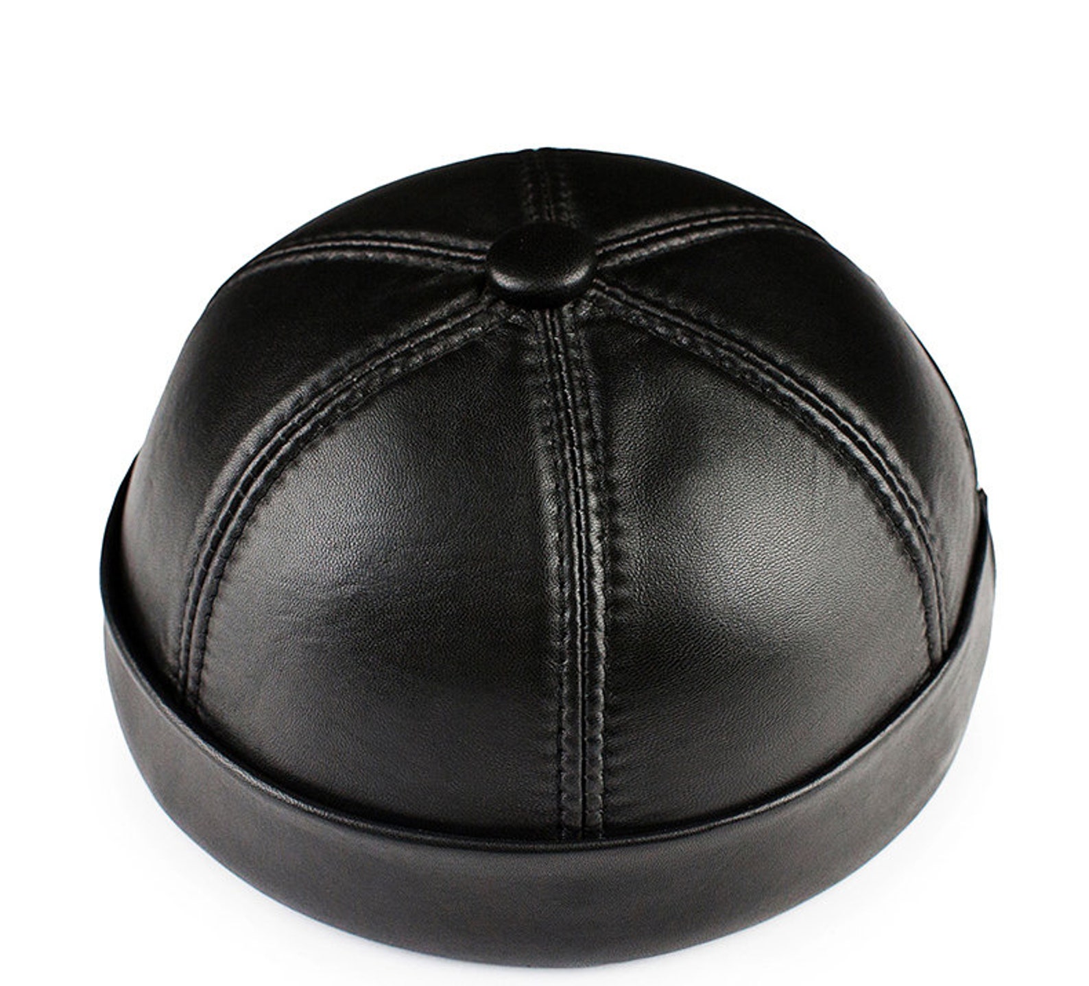 Real Leather Retro Hat Casual Landlord Hat Sheepskin Cap Thin - Etsy