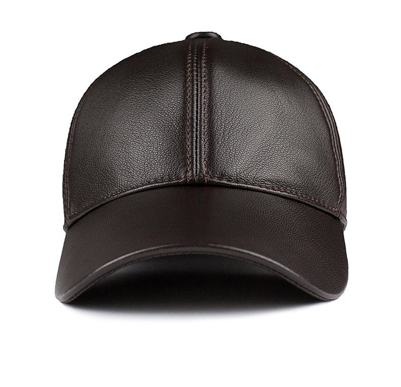 Solid Color Leather Baseball Cap - Etsy