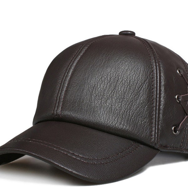 Leather Baseball Cap - Etsy