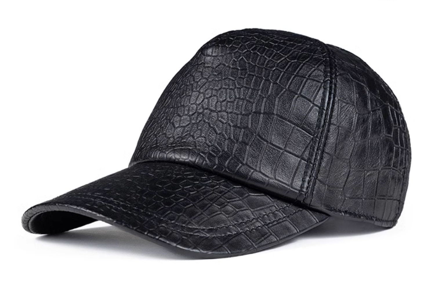 New Crocodile Pattern Baseball Caps Tide Cap Women Men Autumn Winter Sun Hat Real Leather Peaked ...
