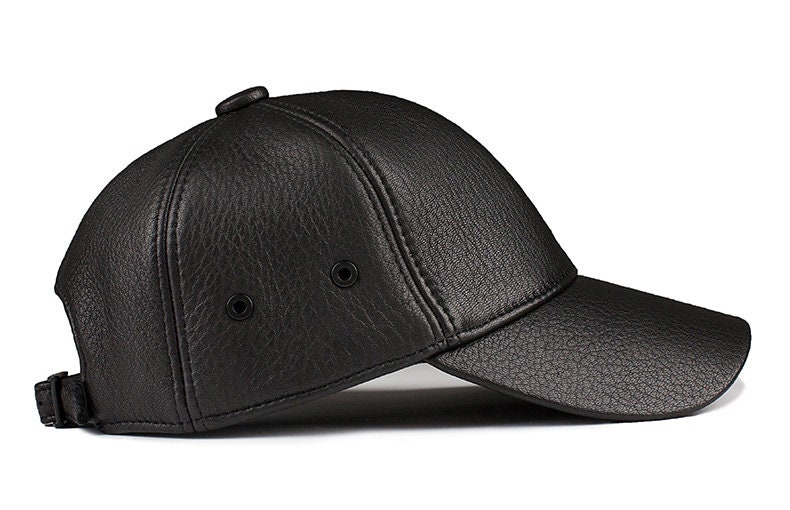 Solid Color Leather Baseball Cap - Etsy