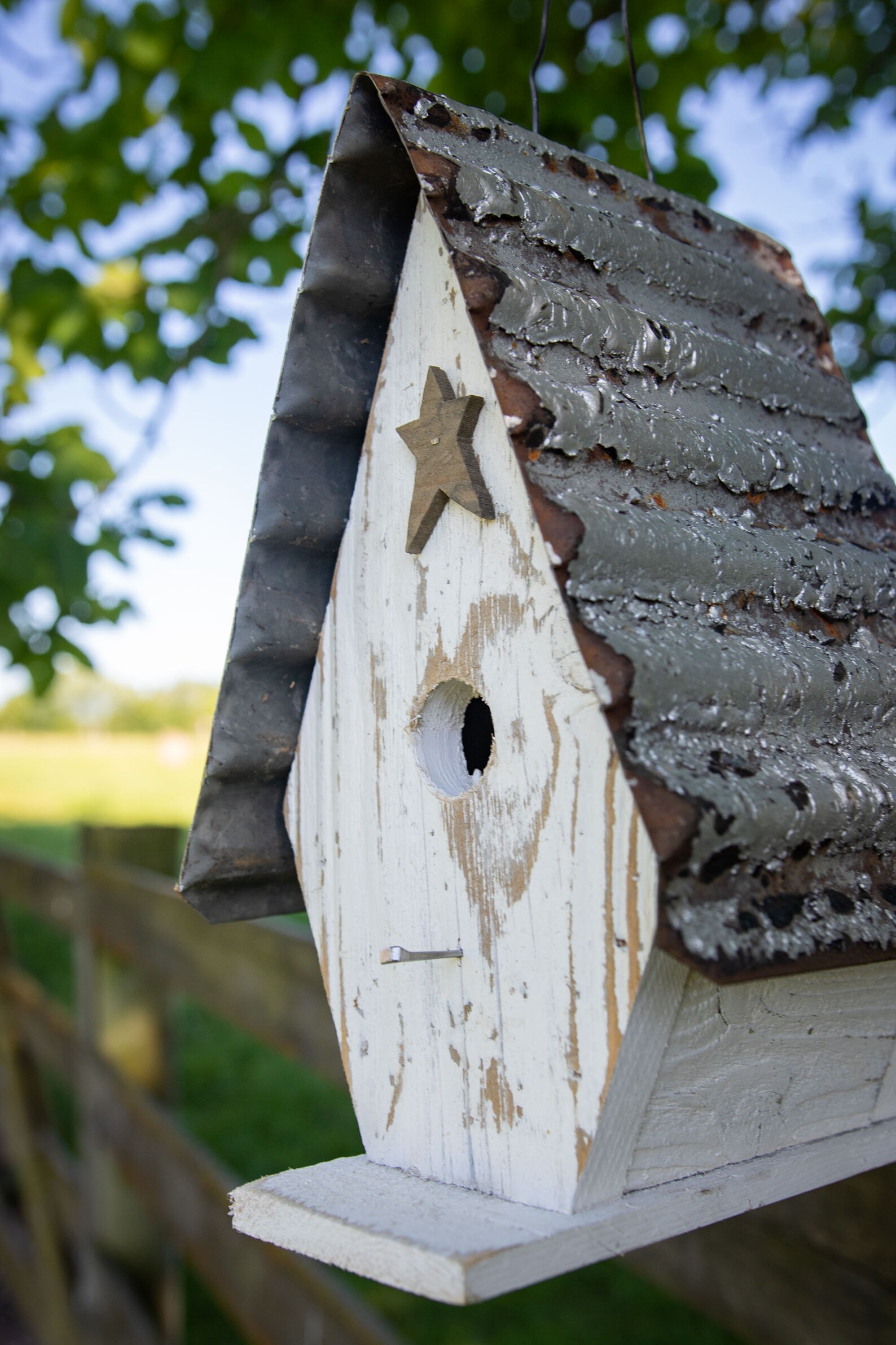 A-frame Unique Birdhouse Attracts Downy Woodpeckers Chickadees Titmice ...