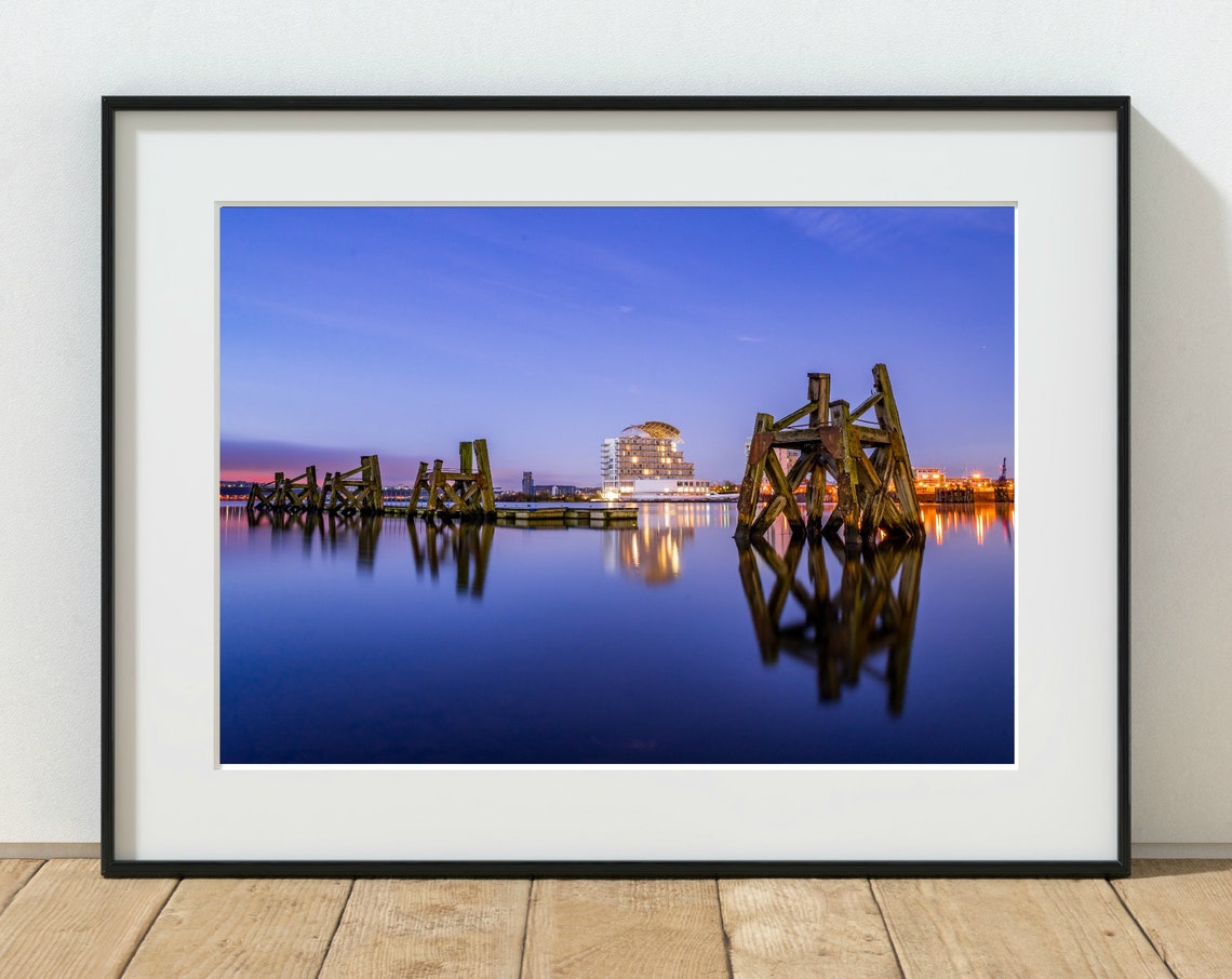 Sunrise Cardiff Bay Dawn Blue Photo Print Wales Landscape - Etsy UK