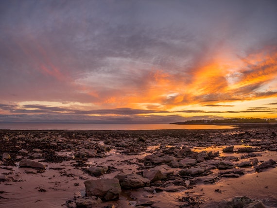 Sunset Picture of Sully Beach Welsh Wales Landscape Nature - Etsy