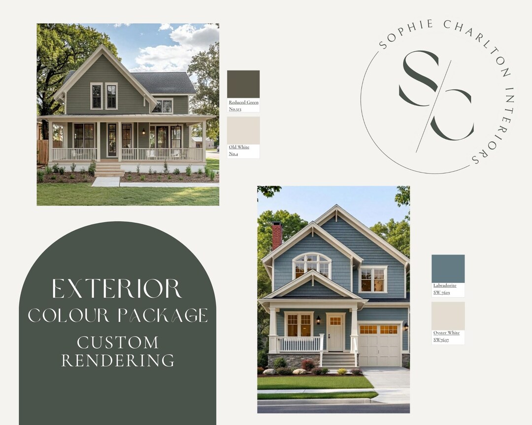 Exterior Paint Color Visualizer | Custom Home Repaint Mockup (digital ...