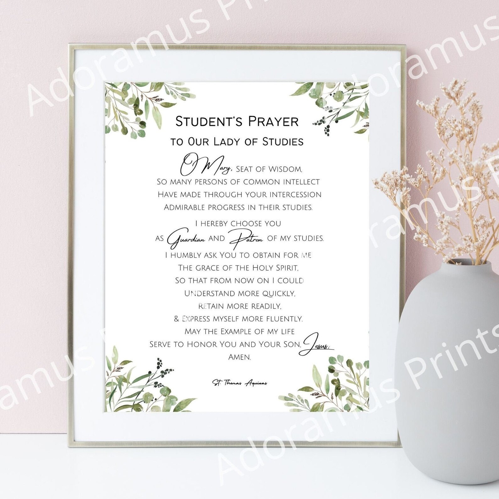 Student's Prayer to Our Lady of Studies by St. Thomas Aquinas, Catholic ...