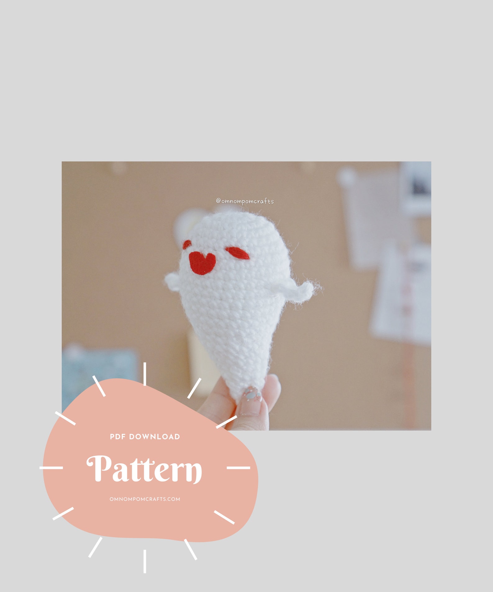 Hu Tao Ghost boo Tao Spirit Soother English Crochet Pattern Amigurumi ...