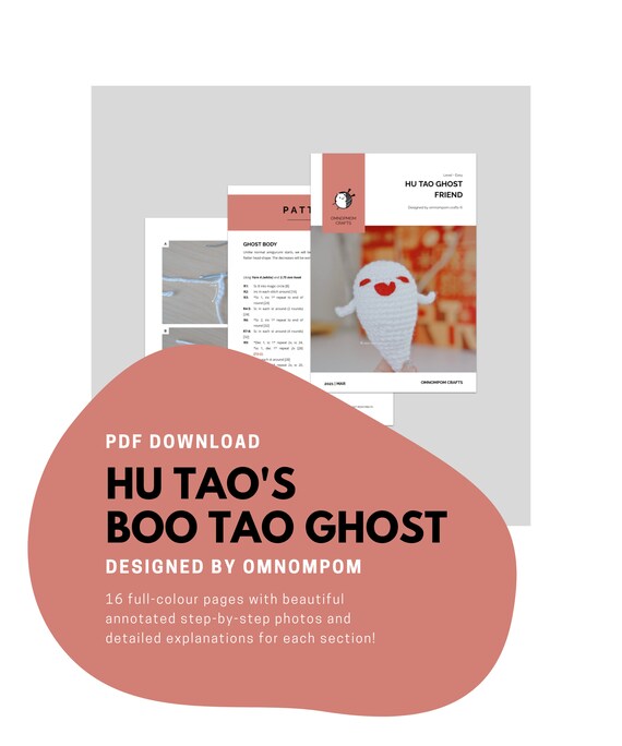 Hu Tao Ghost boo Tao Spirit Soother English Crochet Pattern - Etsy ...