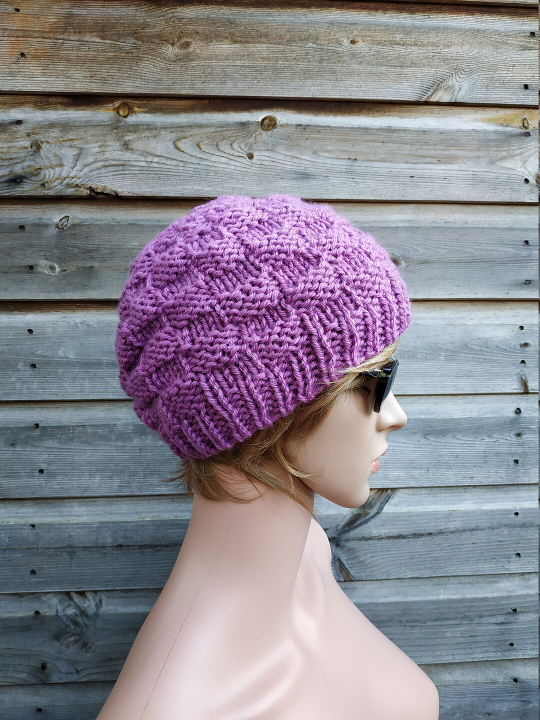Lilac Hand Knit Pure Ultra Soft Merino Wool Hat Women Beanie - Etsy España