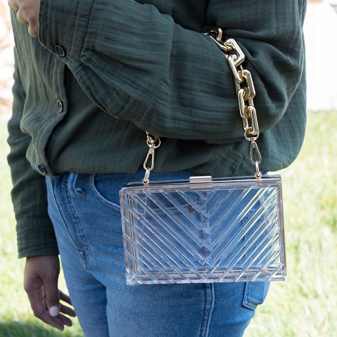 Crystal Transparent Clutch Bag, Clear Acrylic Purse, Game Day ...
