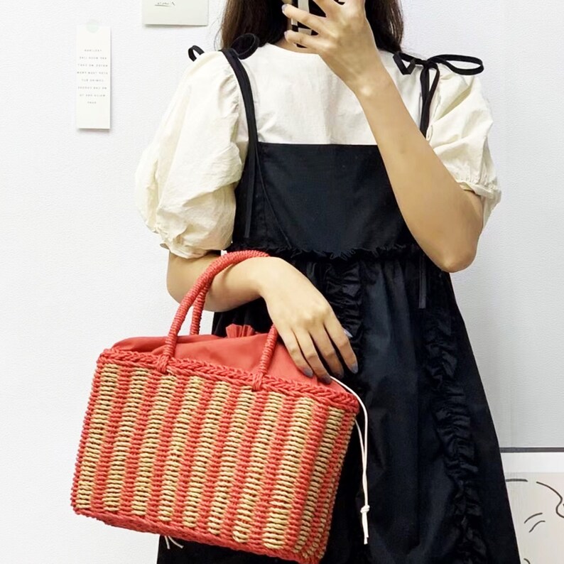 Casual Shopper Wicker Handbag,colorful Spring Beach Handbag, Summer ...