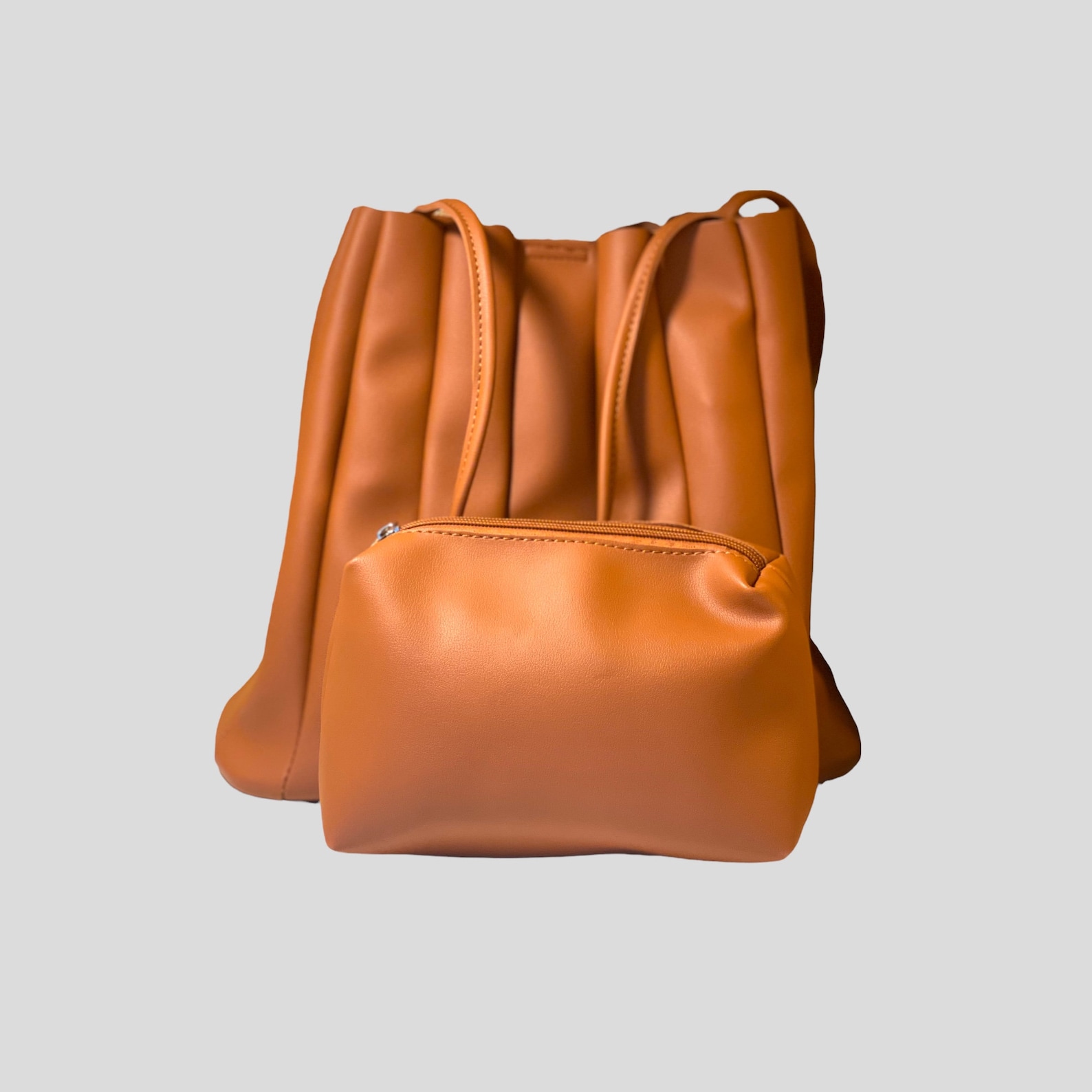 Pleated Leather Bucket Bag, Everyday Handbag, Quilted Purse, Leather ...