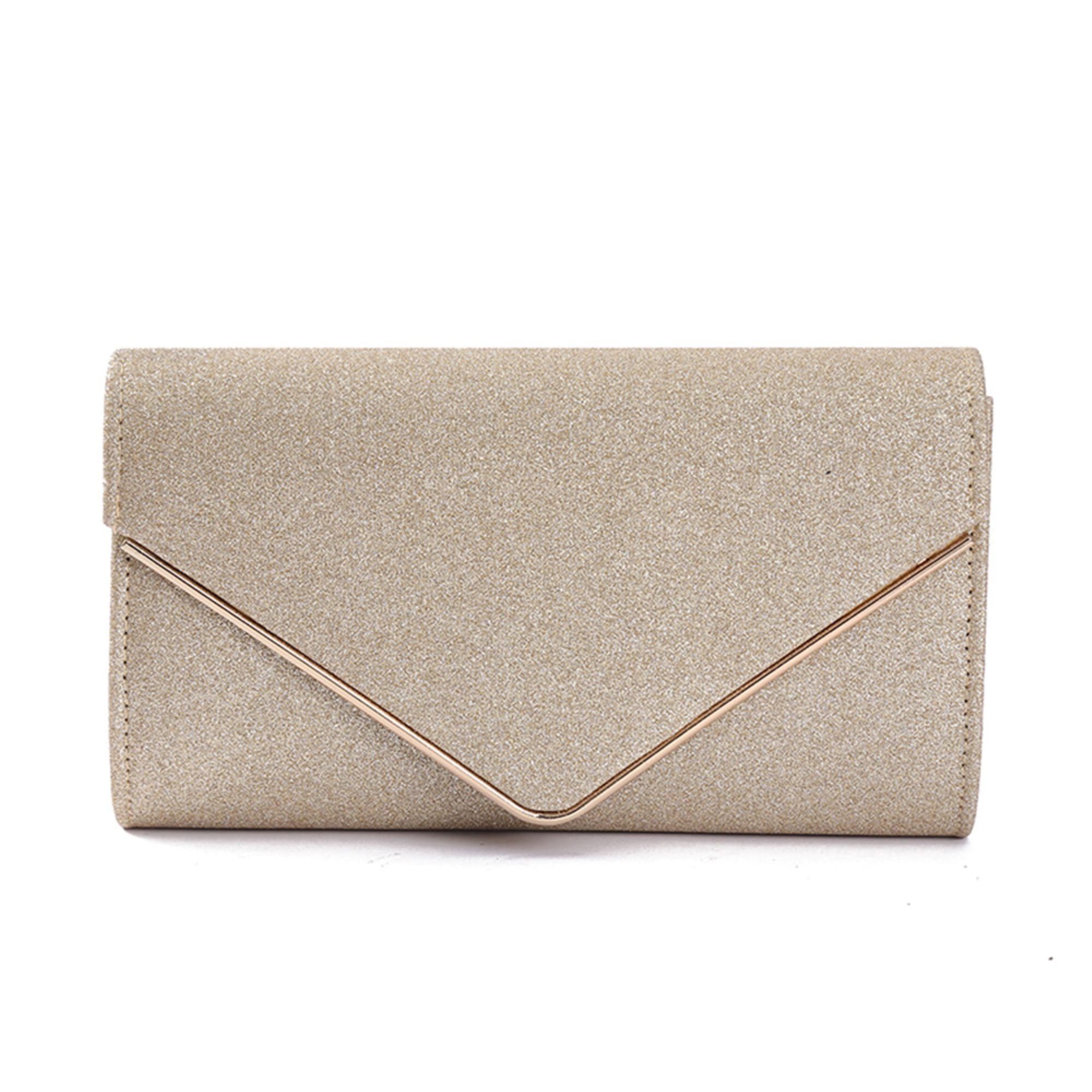 Shimmer Evening Clutch Bag,bridal Bag, Metallic Gold Handbag, Gold ...