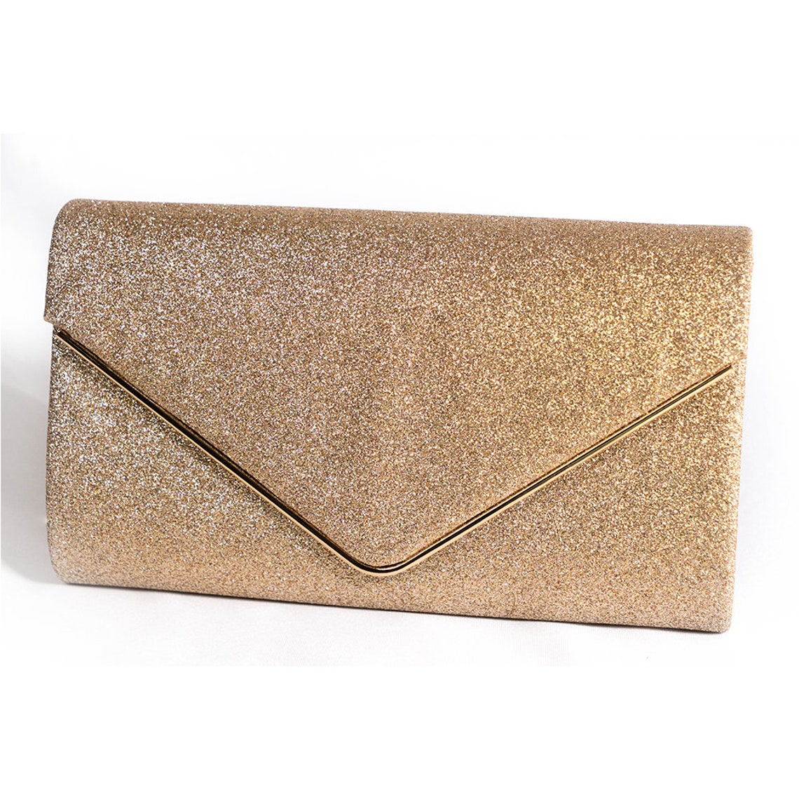 Shimmer Evening Clutch Bag,bridal Bag, Metallic Gold Handbag, Gold ...