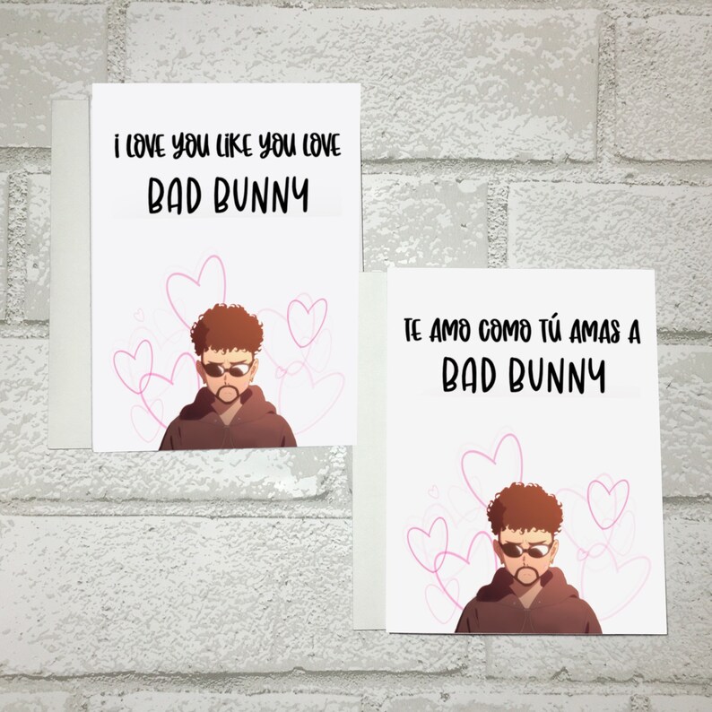 Bad Bunny Valentines Day Card Dia Del Amor Y La Amistad - Etsy