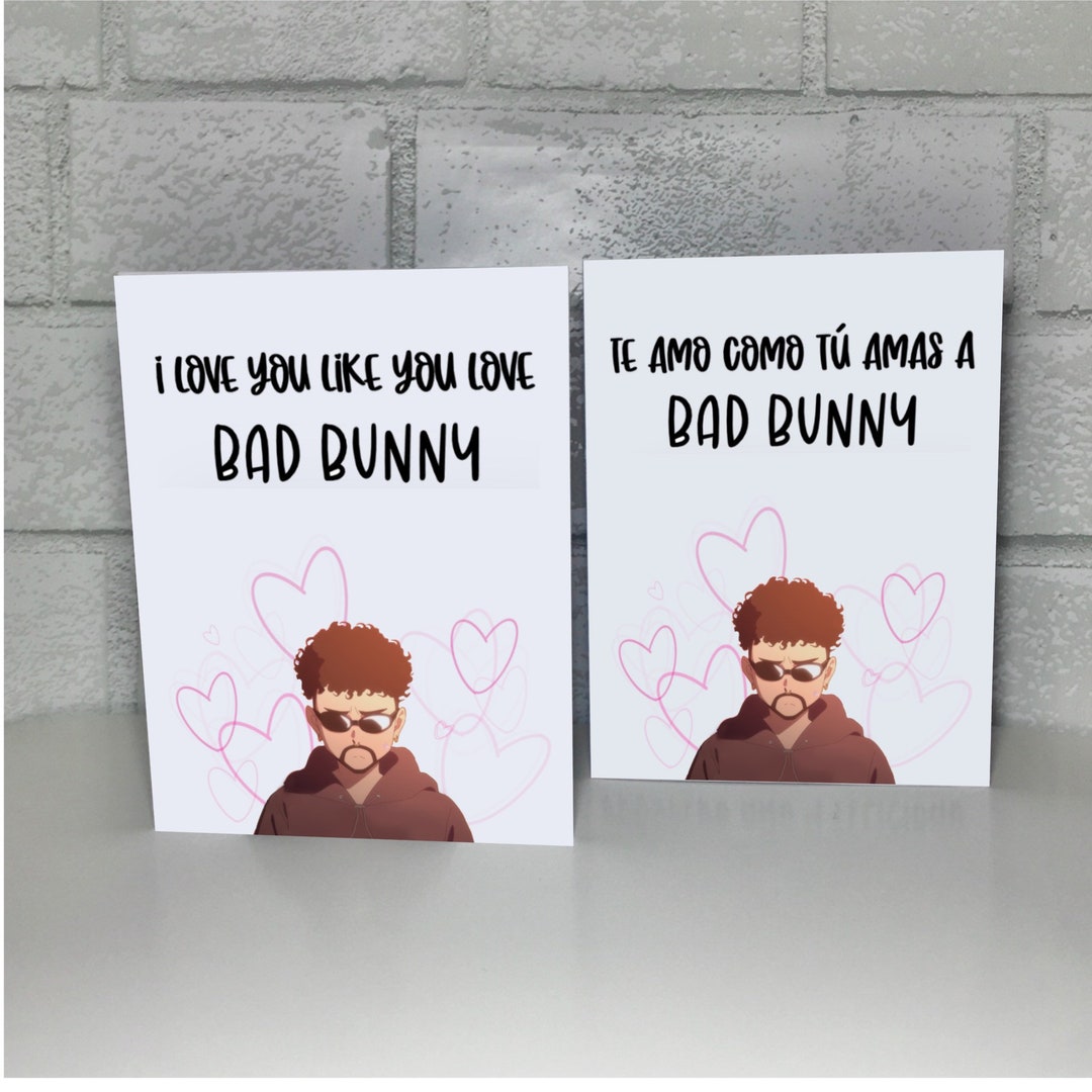 Bad Bunny Valentines Day Card Dia Del Amor Y La Amistad - Etsy