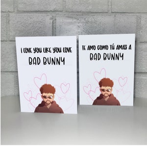Bad Bunny Valentines Day Card Dia Del Amor Y La Amistad - Etsy