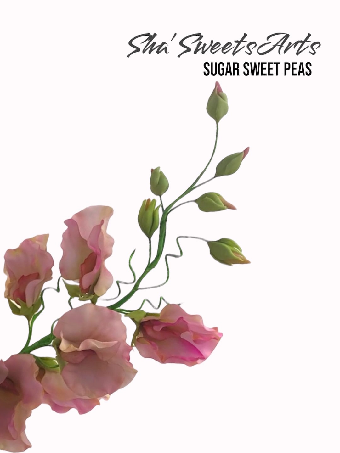 Edible Flowers Arrangement Sugar Roses Seet Peas Leaves in - Etsy