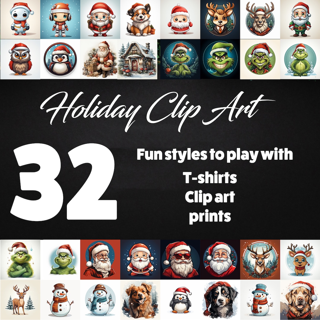 32 Dazzling Holiday-themed Clip Art Collection - Etsy