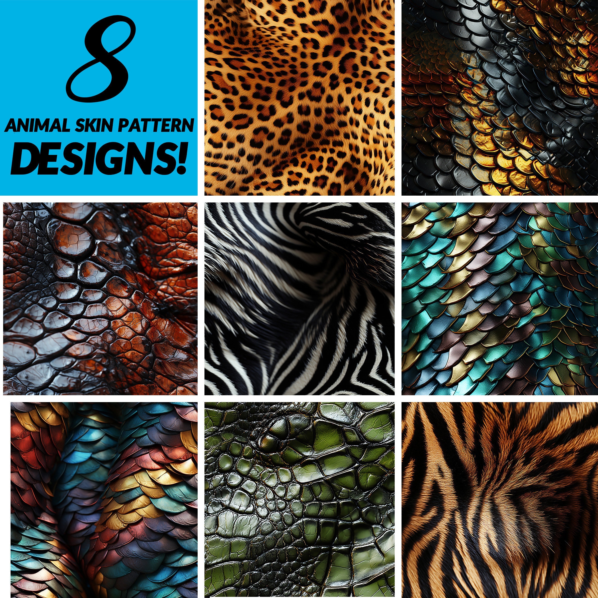 Exquisite Animal Print Digital Paper Collection: Explore Seamless and ...