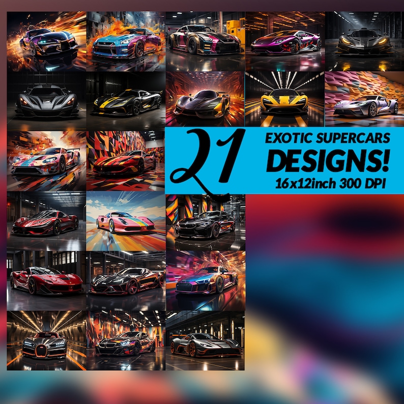 Exotic Supercar Digital Prints: 21 High-resolution Car Images (digital ...