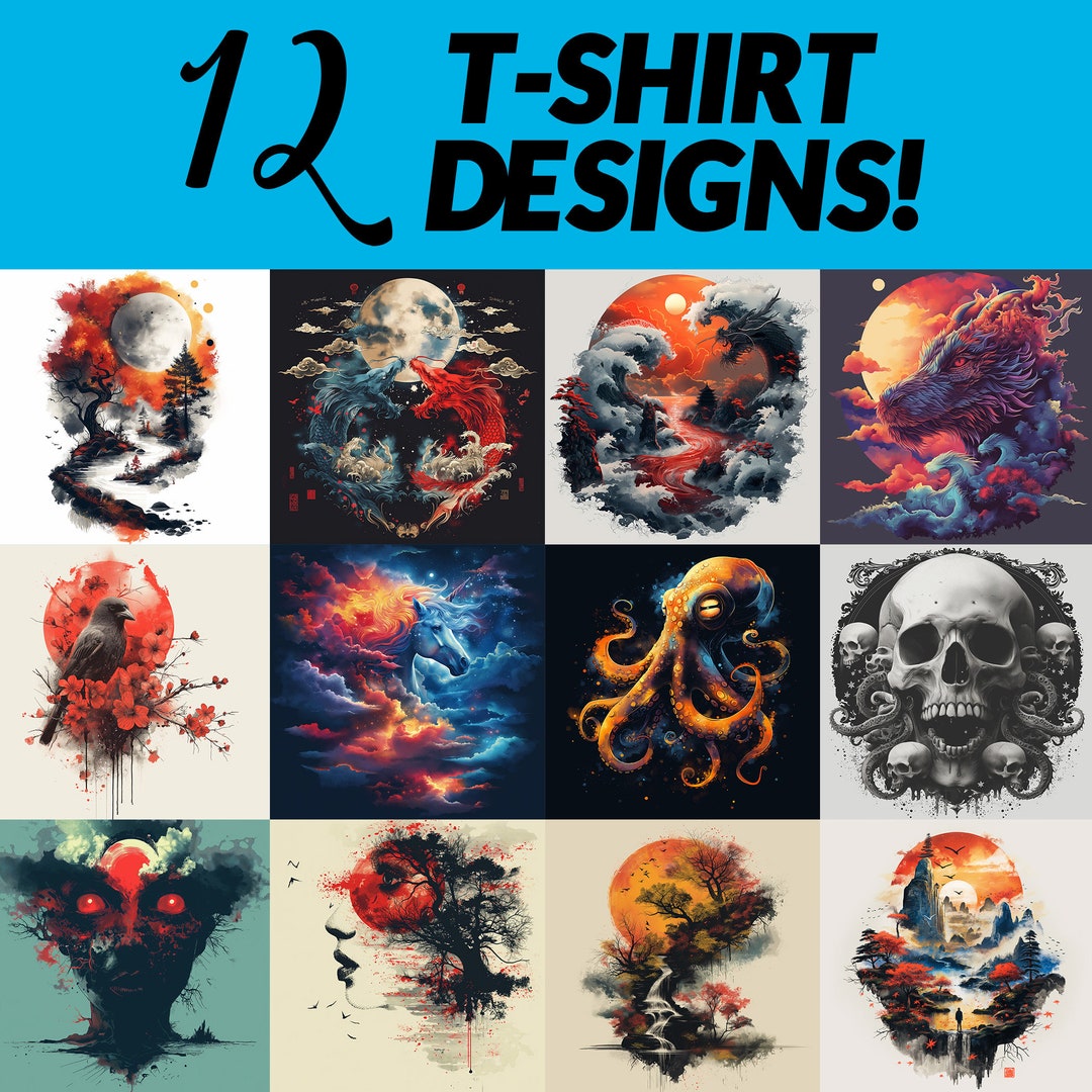 12 High Resolution, 300 DPI, T-shirt Designs. 15x15 Inch. - Etsy