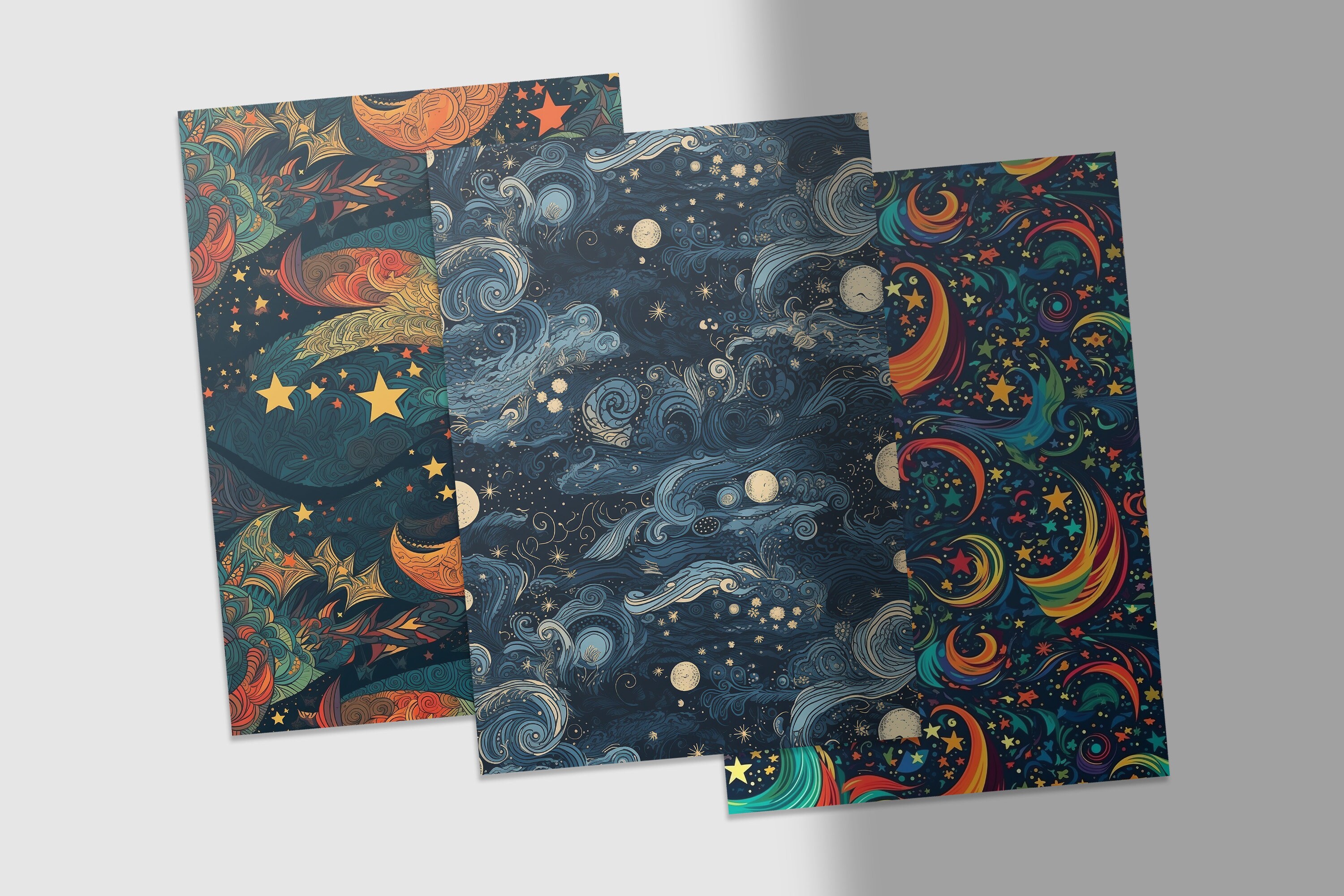 Magical Starry Night Patterns: Set of 8 Handcrafted Designs for DIY ...