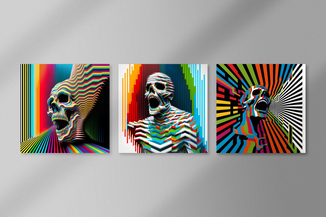 Vibrant Zombie Portrait: Unique Colorful Artwork (14x14 JPG Digital ...