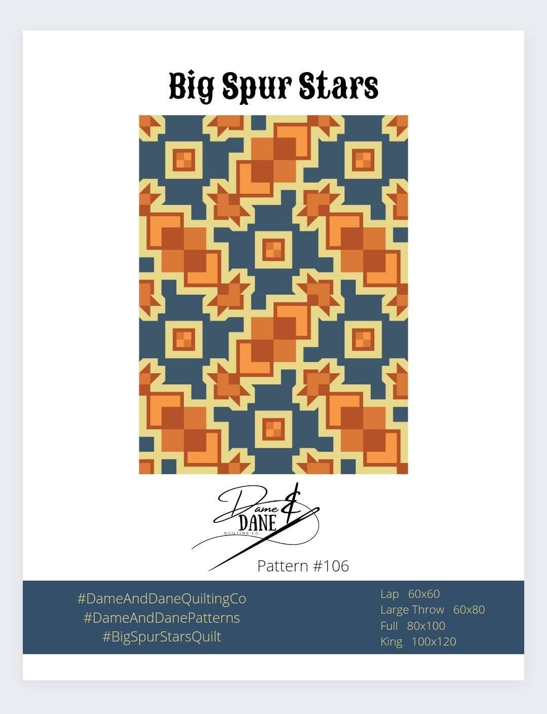 Big Spur Stars Quilt Pattern (PDF) - Etsy