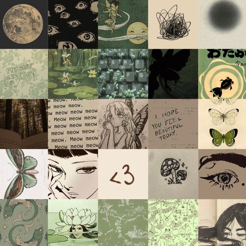 Green Aesthetic Wall Collage - Etsy