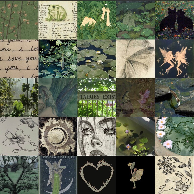 Green Aesthetic Wall Collage - Etsy
