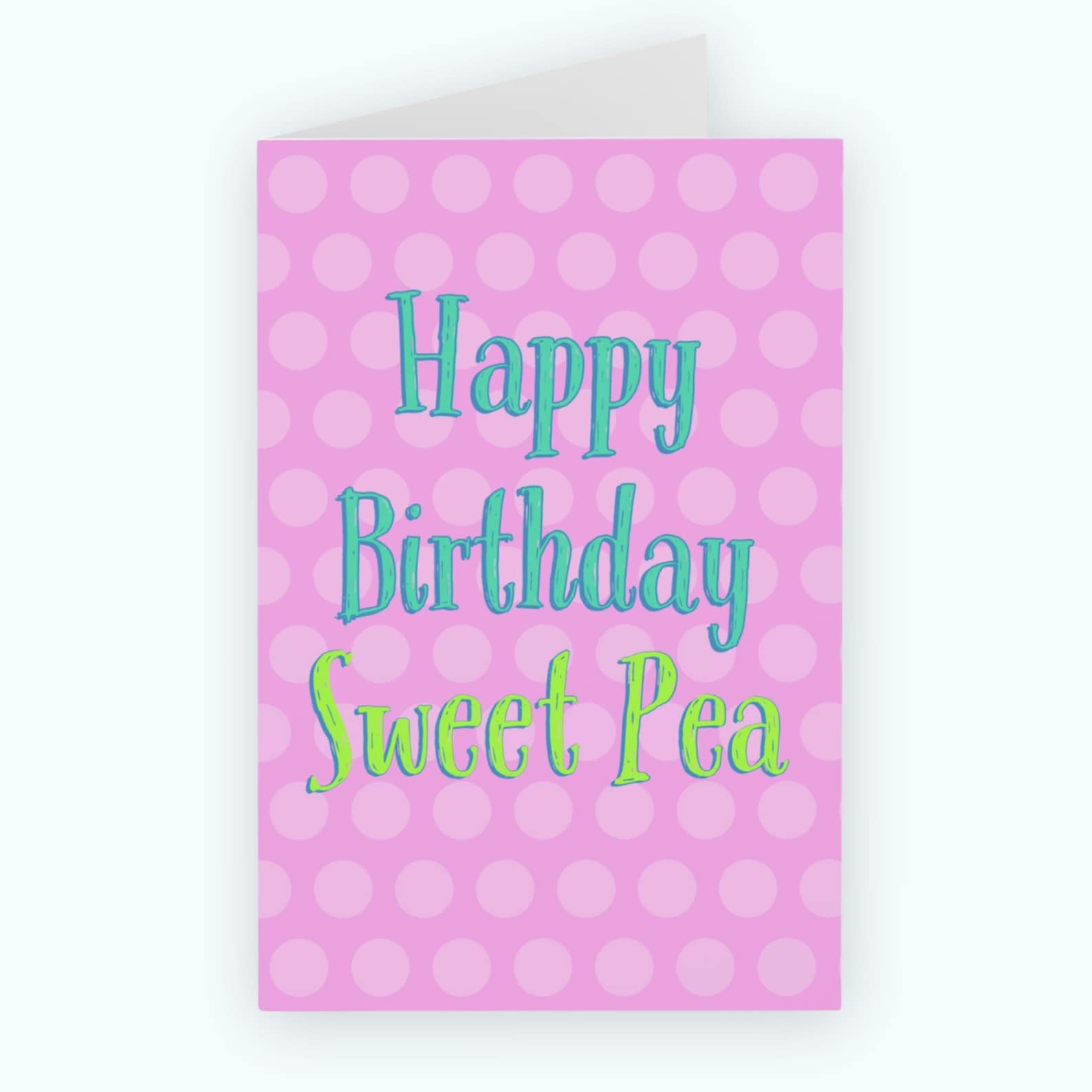 Happy Birthday Sweet Pea Printable Greeting Card - Etsy