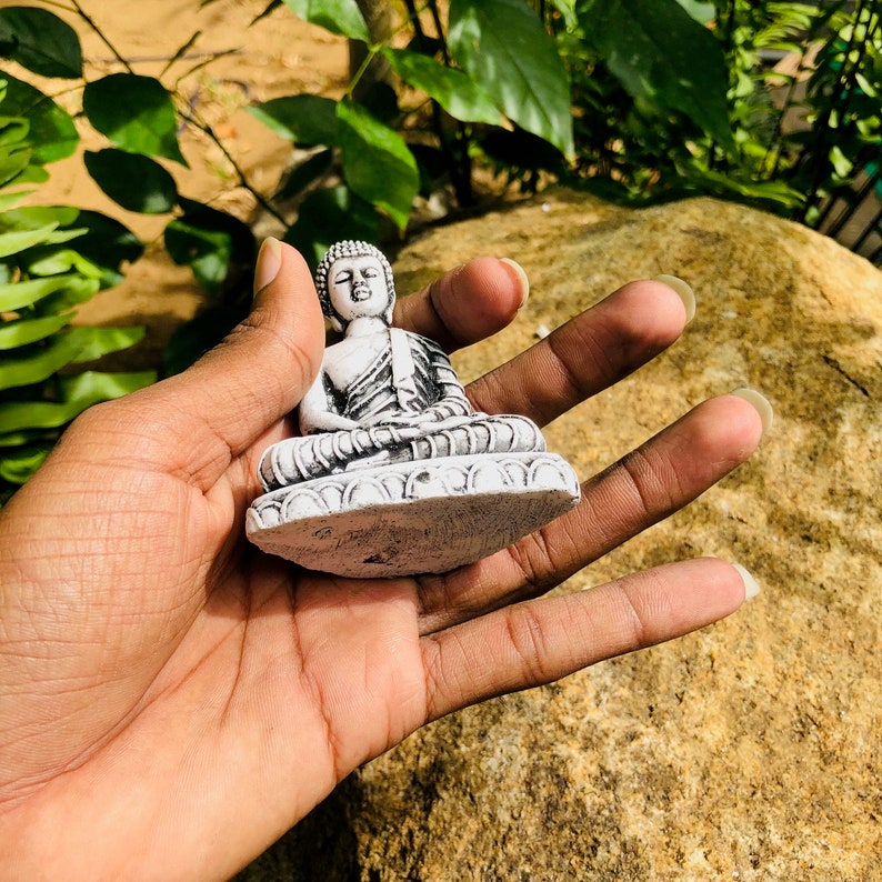 Miniature Stone Buddha Statue - Handcrafted Spiritual Figurine for Home ...