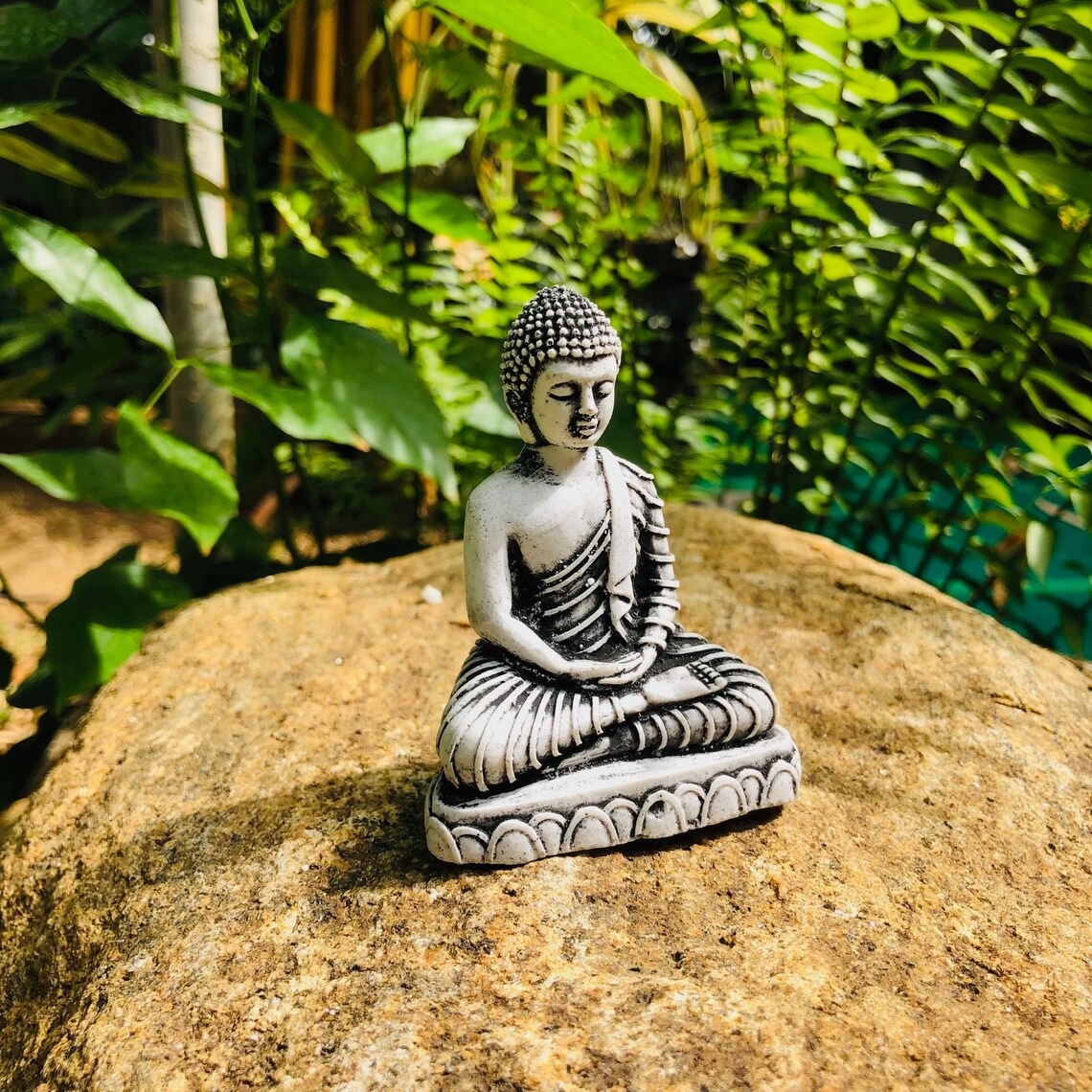 Miniature Stone Buddha Statue - Handcrafted Spiritual Figurine for Home ...
