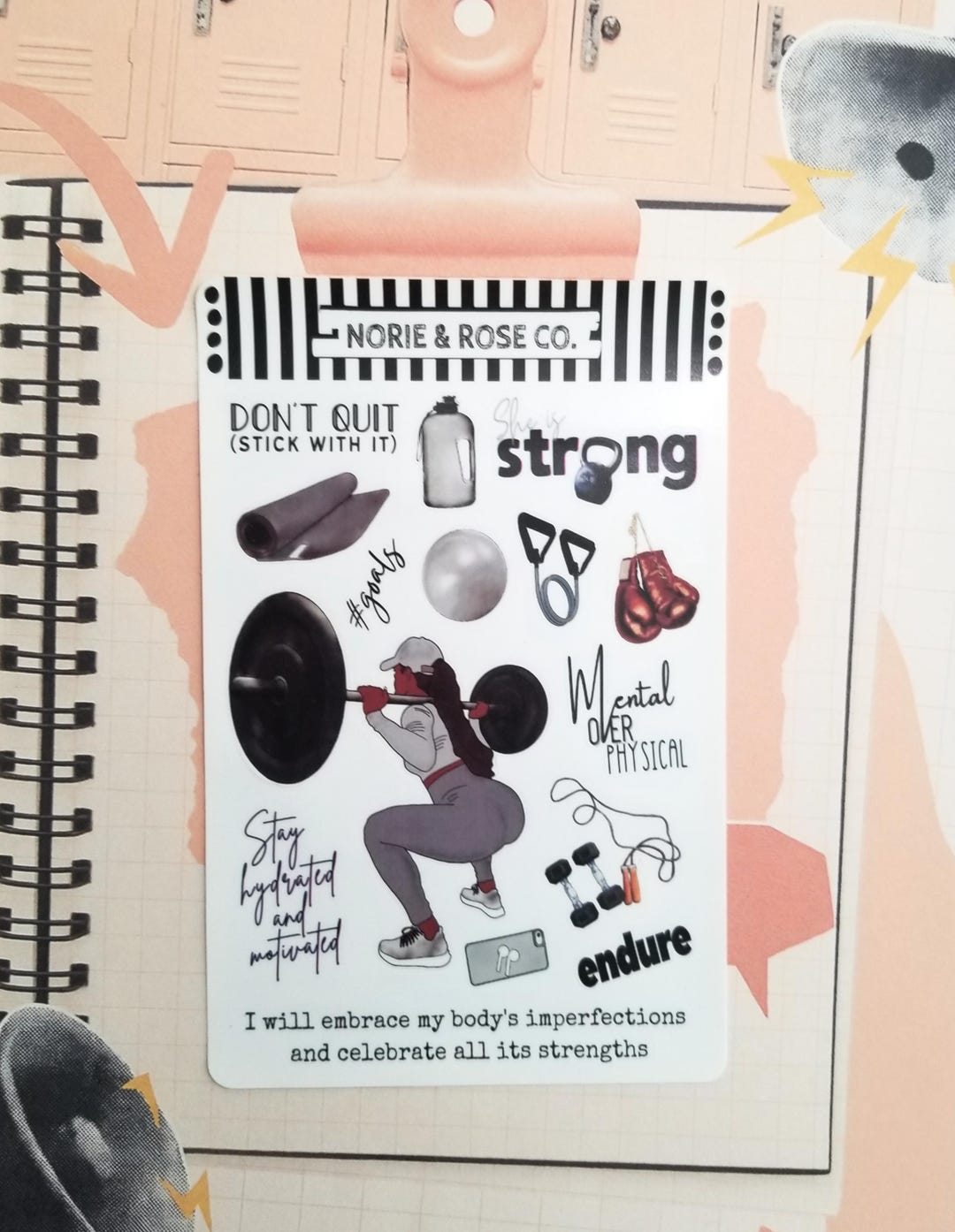 Motivational Fitness Stickers: Workout Journaling, Women's Health (15 ...