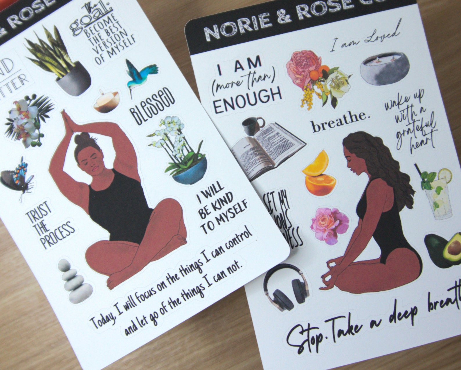 Norie and Rose Co./ Meditation Yoga/ 3 Page Sticker Sheet - Etsy