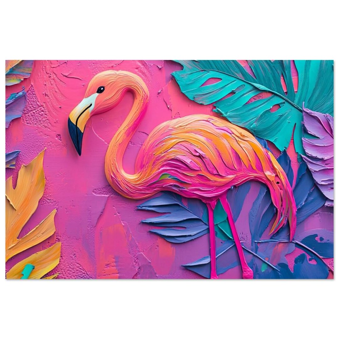 Flamingo Artwork Nursery Wall Poster Gift Ideas Baby Pink Flamingo Wall ...