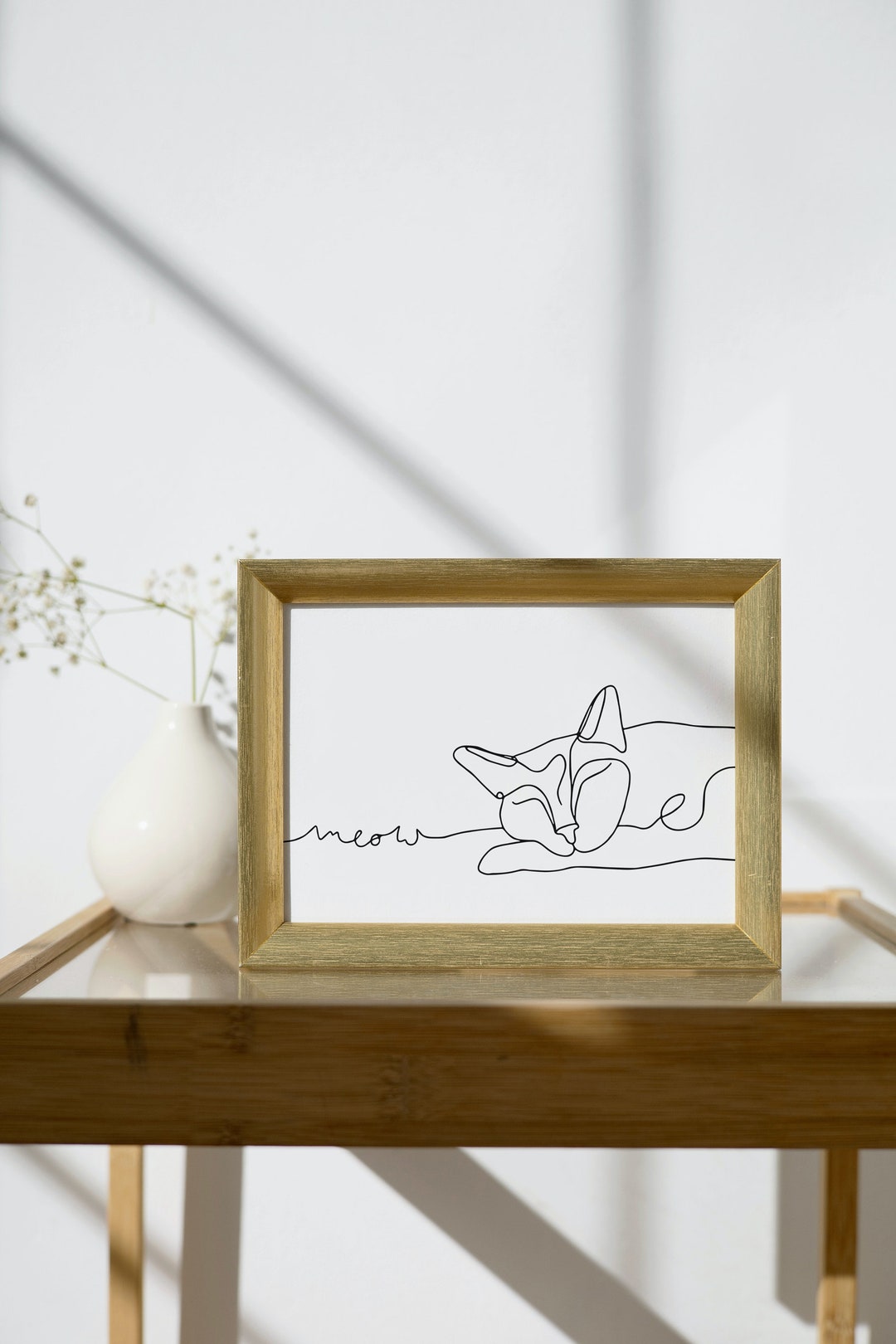 Digital Cat Lineart Print | Digital Cat Print | Cat Lineart Digital ...