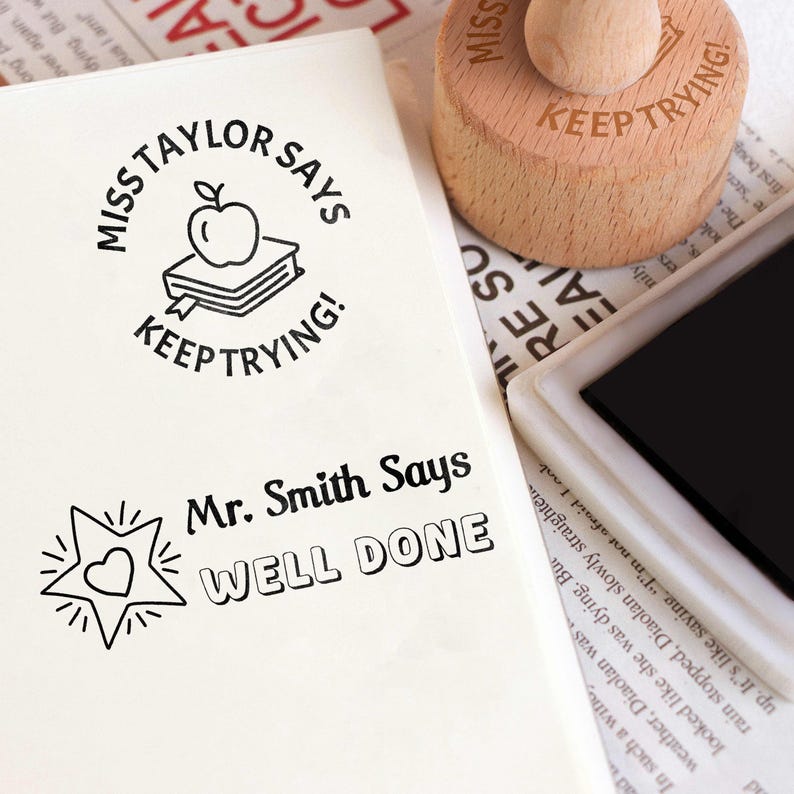 Personalized Teacher Stamp,rubber Stamp,custom Logo for Your Own ...