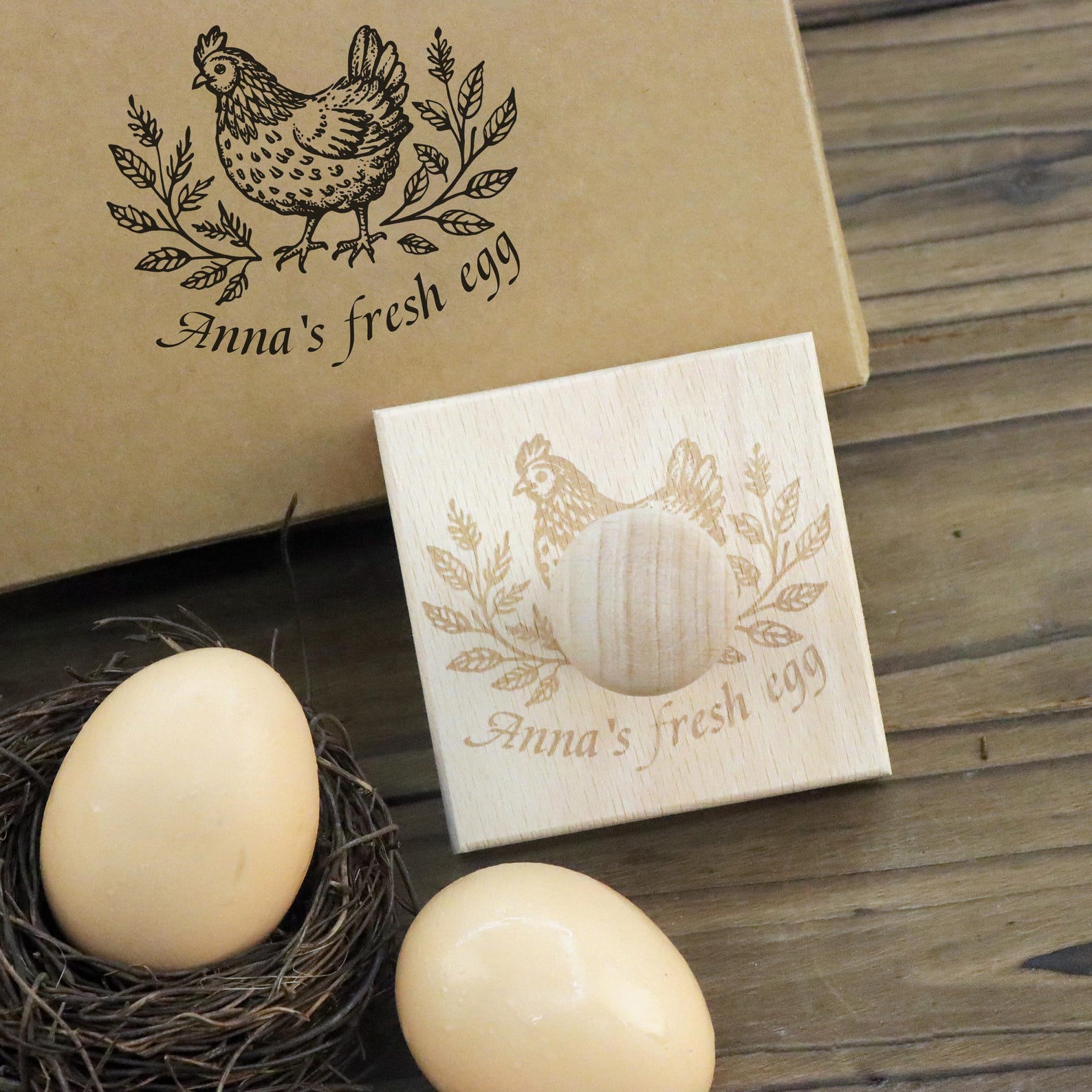 Farm Fresh Eggs Custom Name Stamp, Egg Carton Stamp, Duck Carton Stamp ...
