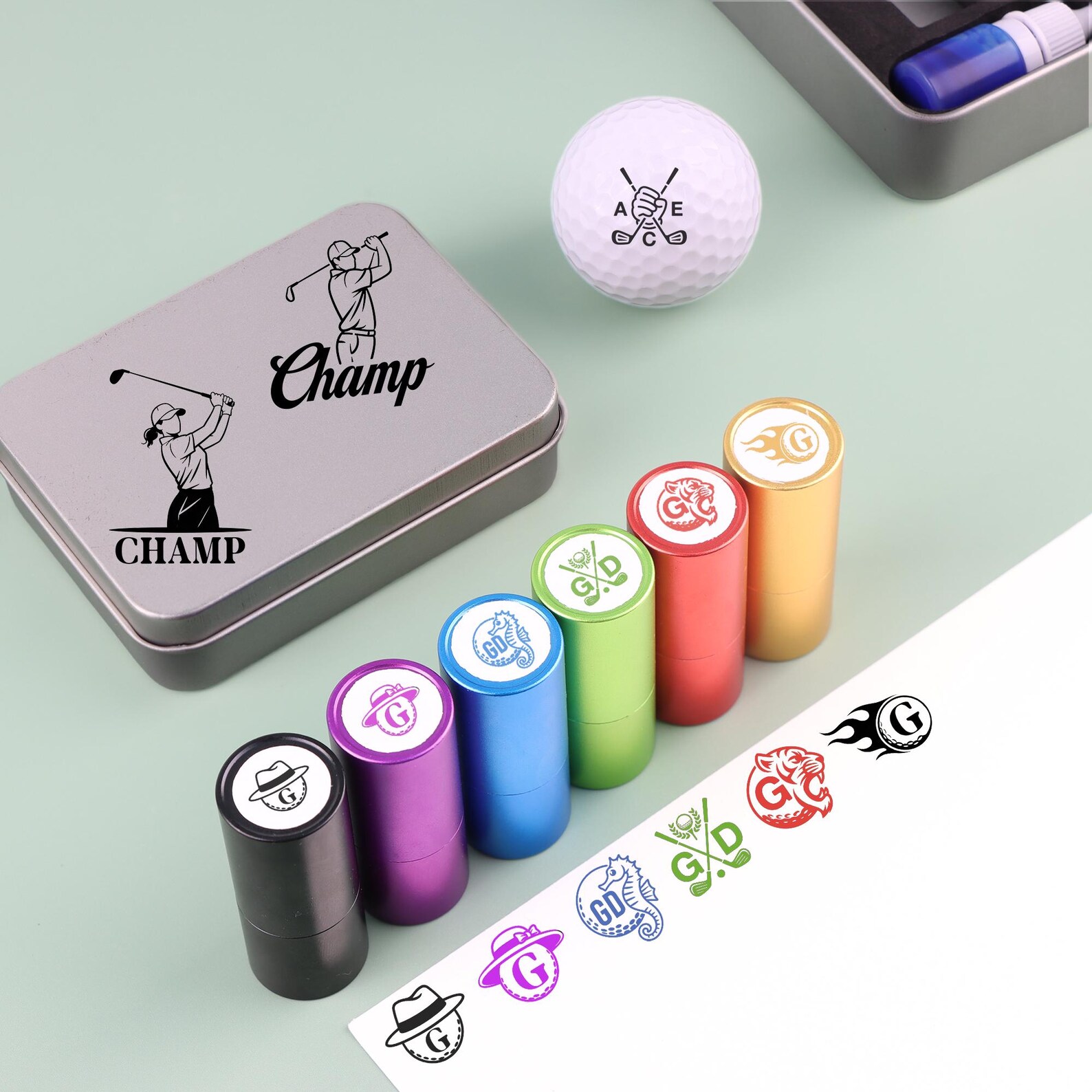 Personalized Name Golf Ball Stamp - Monogram Golf Ball Stamps, Metal ...