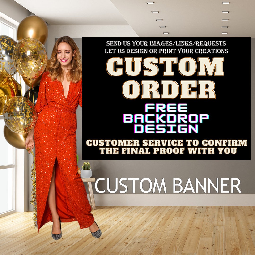 Custom Backdrop: Personalized Photo Booth Banner, Business Video ...