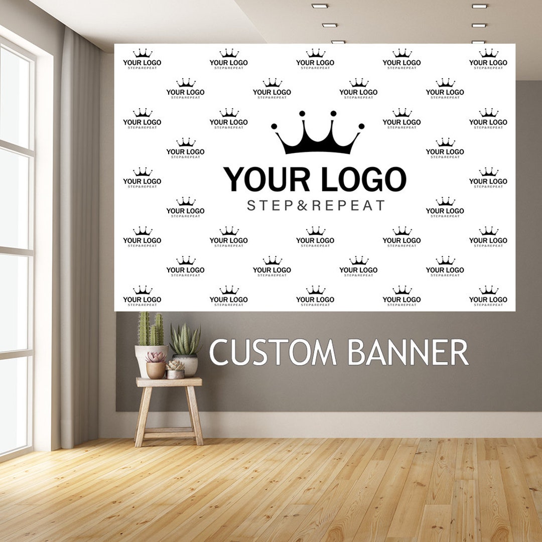 Custom Logo Step and Repeat Backdrop: Business Event Banner, Photo ...