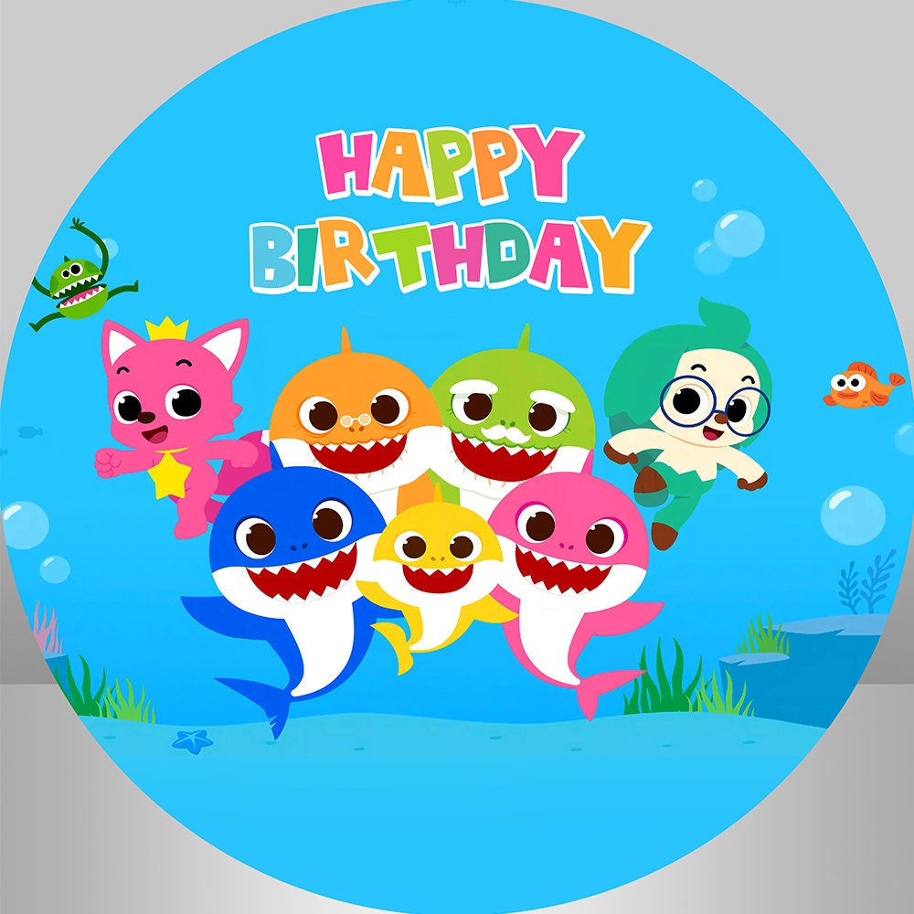 Baby Shark Round Backdrop Cover Printed Round - Etsy