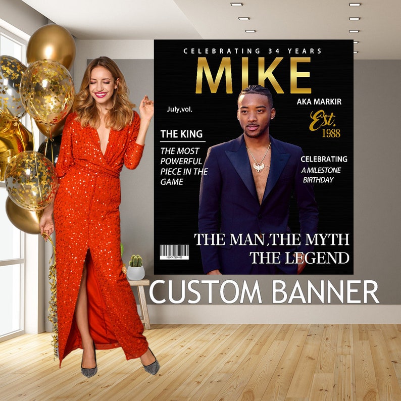 Custom Magazine Cover Backdrop: Personalized Birthday Banner - Etsy