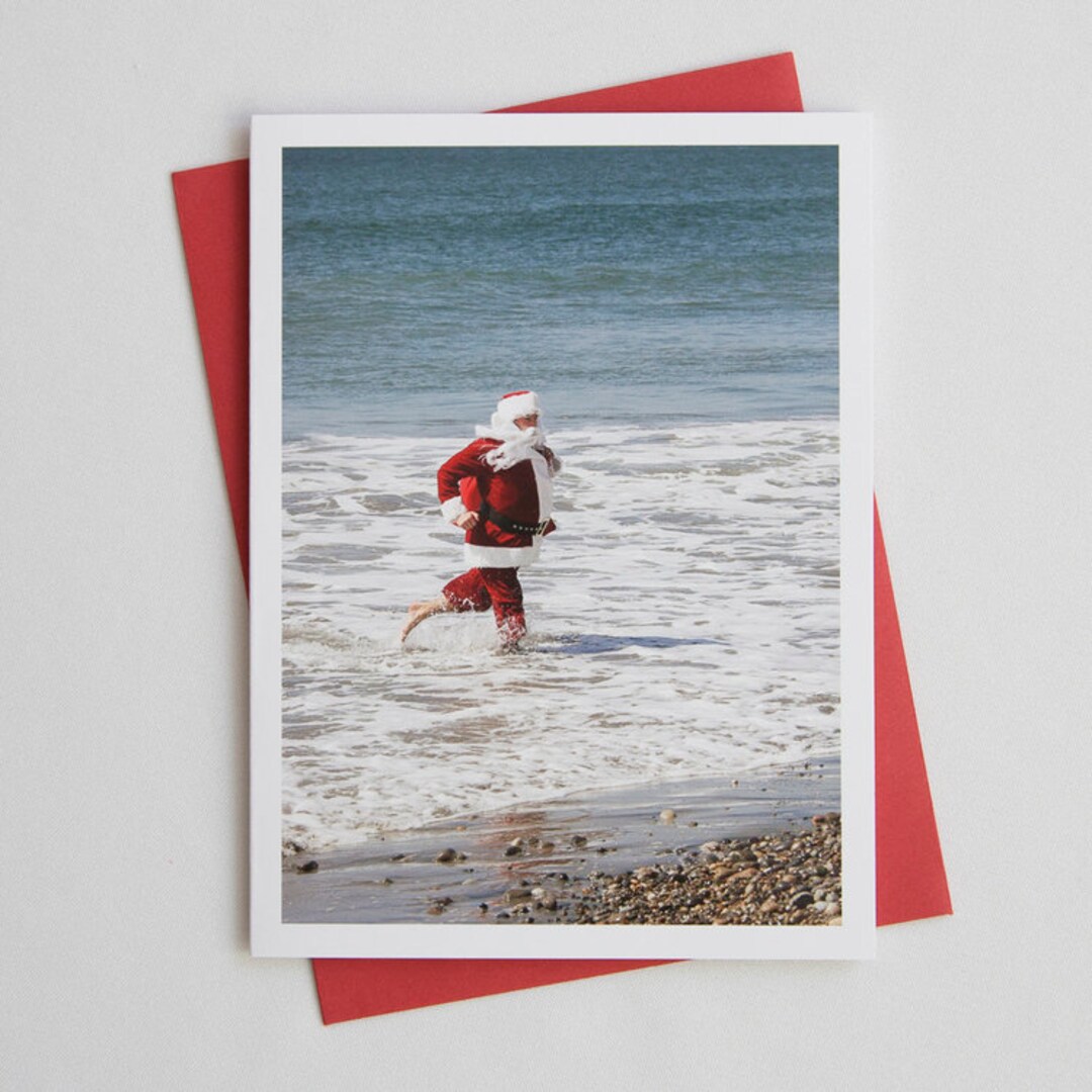Beach Santa Christmas Cards and Gift Enclosures - Etsy