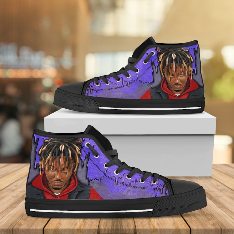 Juice Wrld Hightop Rapper Canvas Shoes Canvas Hightop Etsy