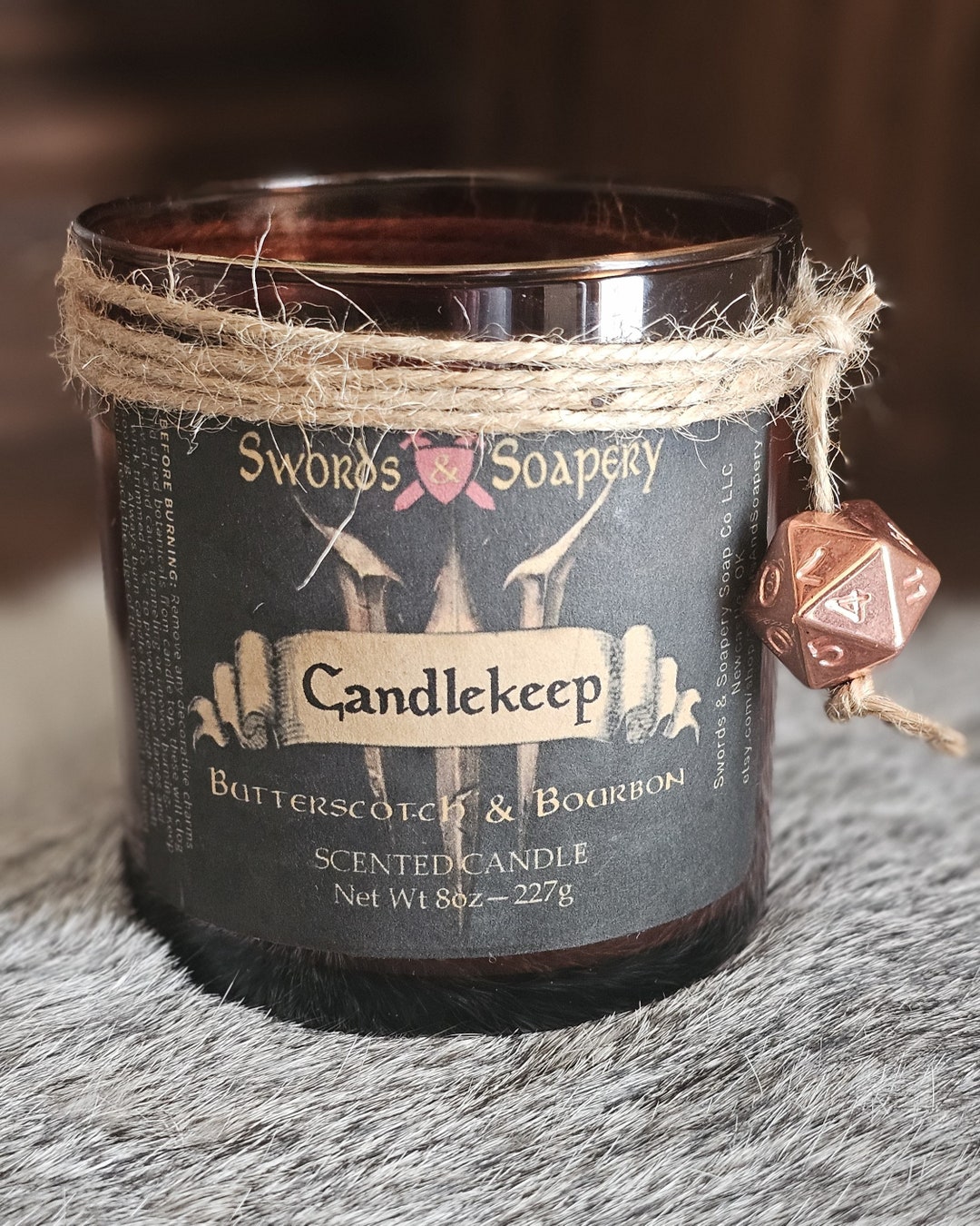 CANDLEKEEP Embellished 7-oz Glass Tumbler Candle Baldur's Gate/bg3 ...